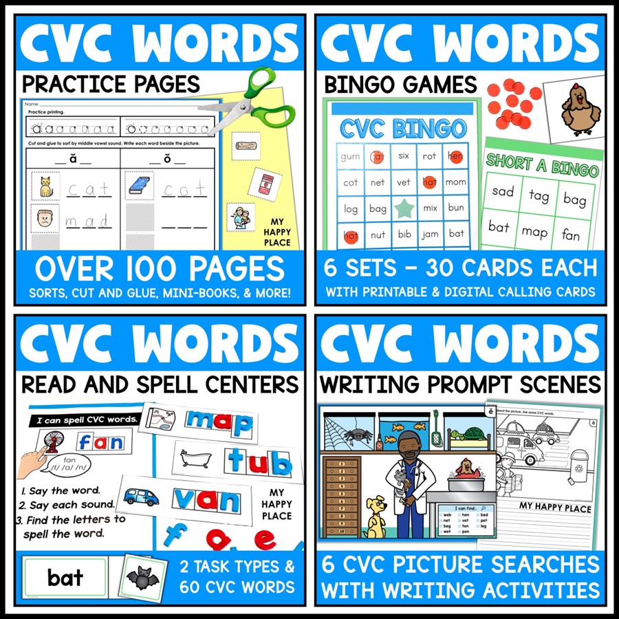 CVC Words Bundle - Phonics Activities for Kindergarten